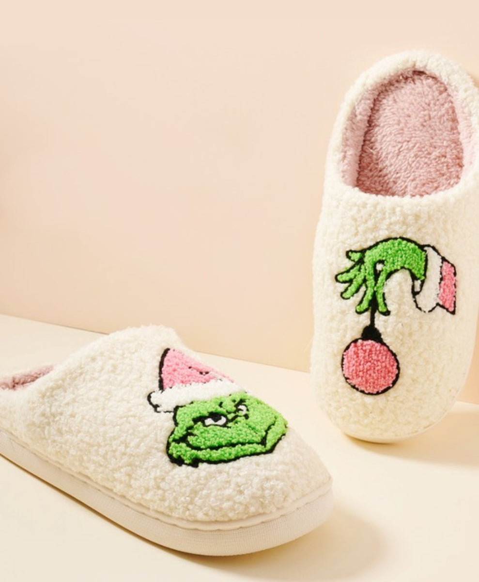 PREORDER ‘Tis The Season GRNCHY Slippers – The Infinity Boutique By Kait